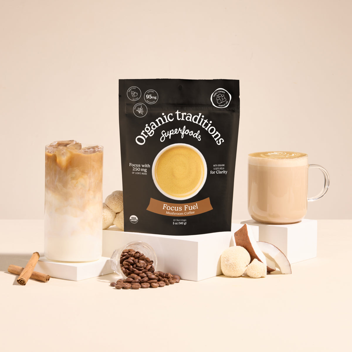 Focus Fuel Mushroom Coffee | Organic Traditions Canada