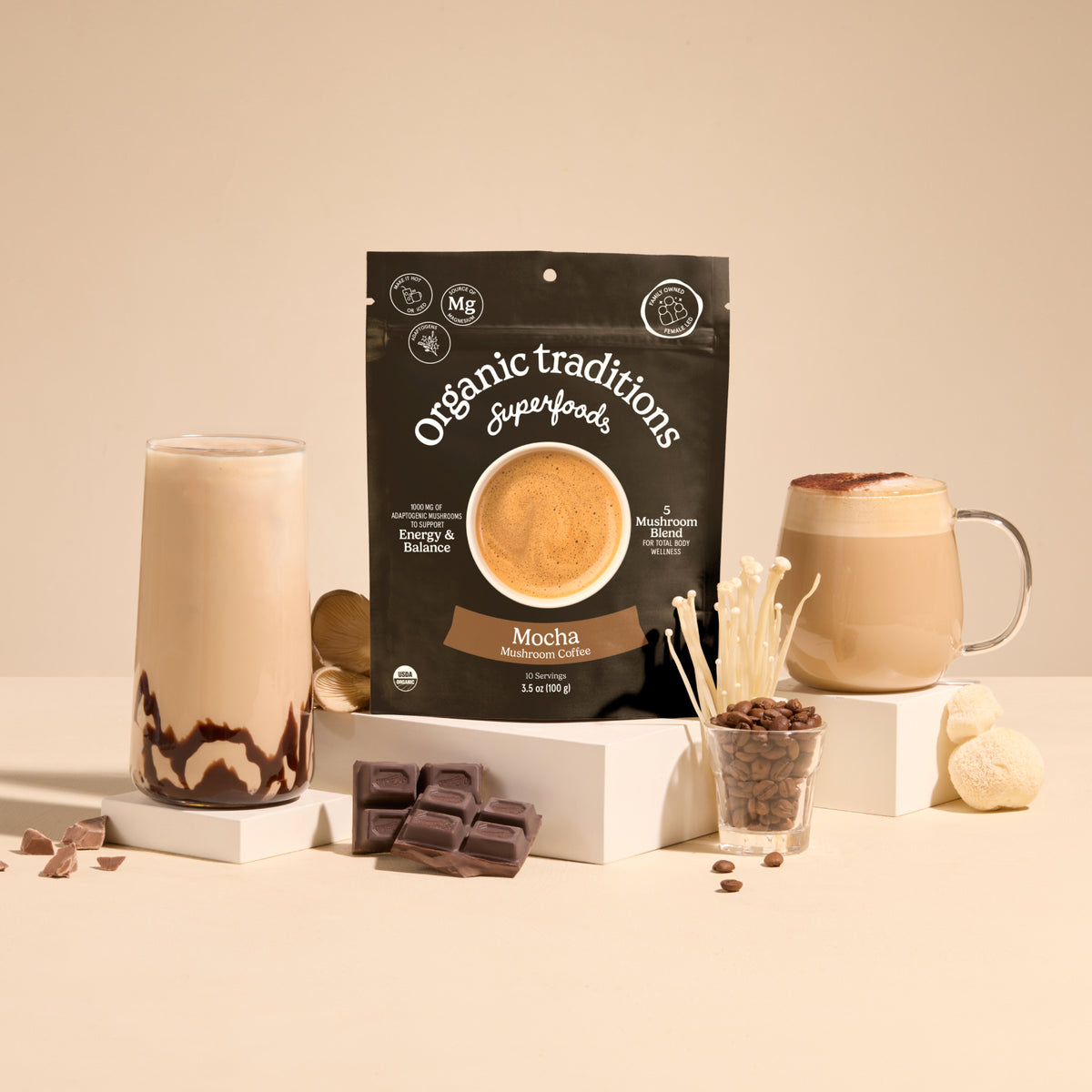 Mocha Mushroom Coffee | Organic Traditions